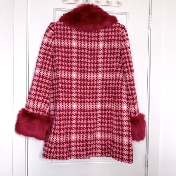 kate spade | Jackets & Coats | Kate Spade Fiesta Plaid Houndstooth Fur ...